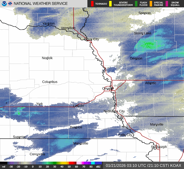 Live Doppler Radar - Omaha Valley